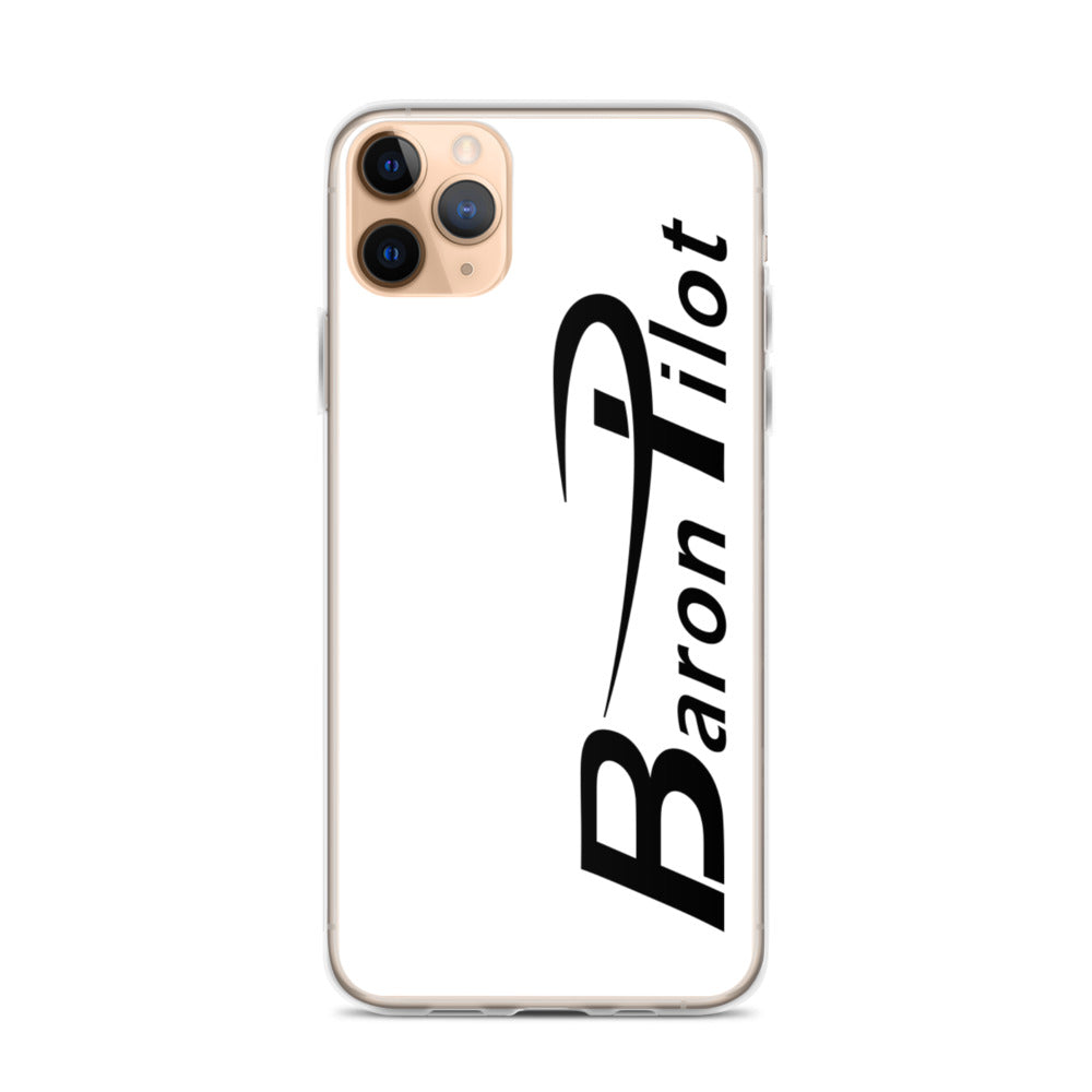 White Baron Pilot iPhone Case - Black Font – Baron Pilot Shop